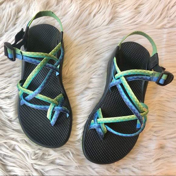 Chaco | Shoes | Chaco Blue Green Multi Strap Sandal | Poshmark